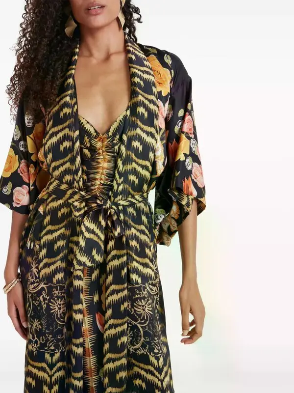TEMPERLEY LONDON Cleo Floral-print Coat - Black