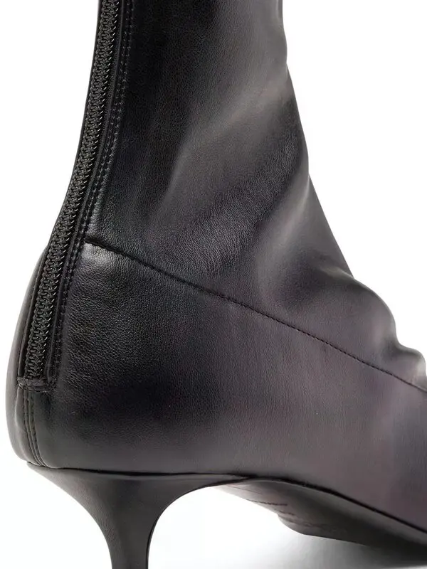 DIESEL® D-venus Leather Kitten Heel Boots