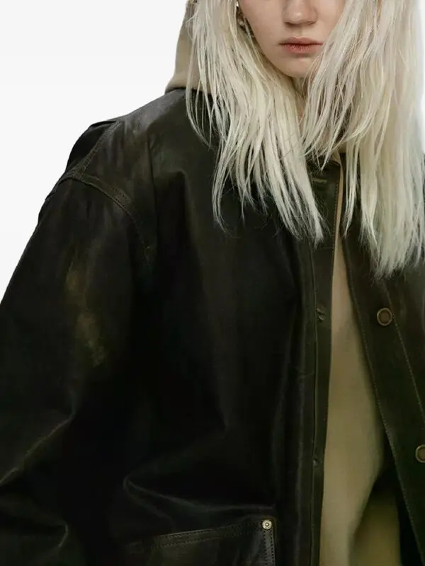 MAINLESS Scratched Leather Jacket