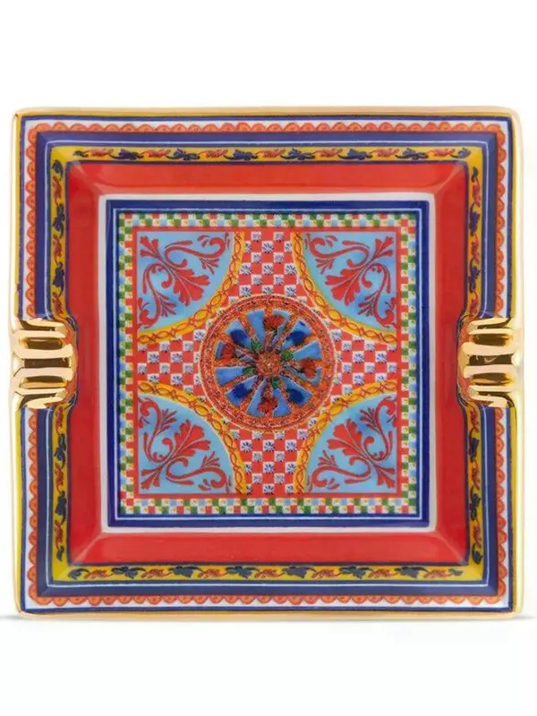 Dolce & Gabbana Contrasting-pattern Porcelain Ash-tray - Red