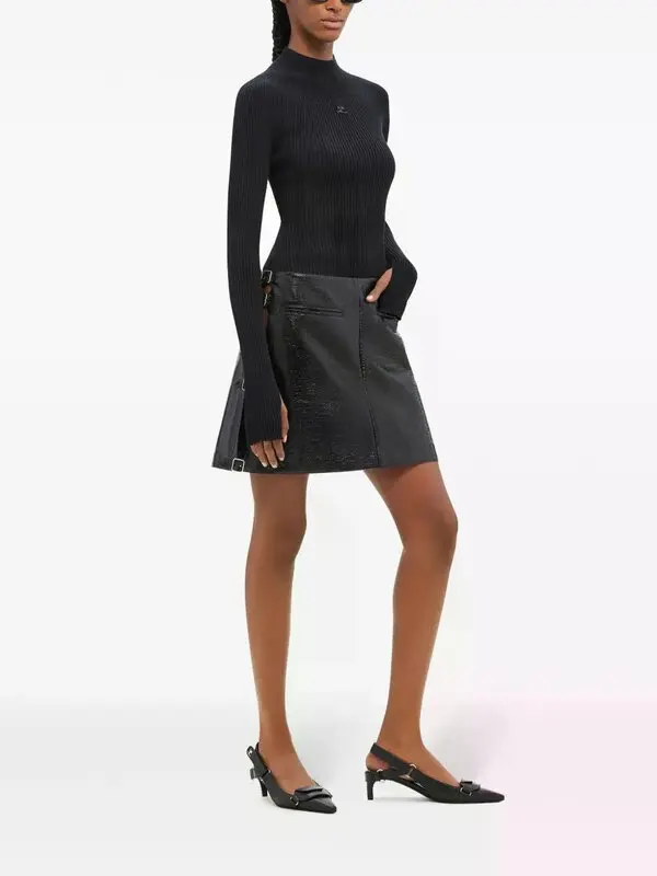 COURREGES Buckled Coated Miniskirt