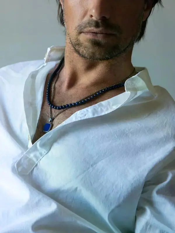John Varvatos Sterling Lapis Lazuli Pendant Necklace