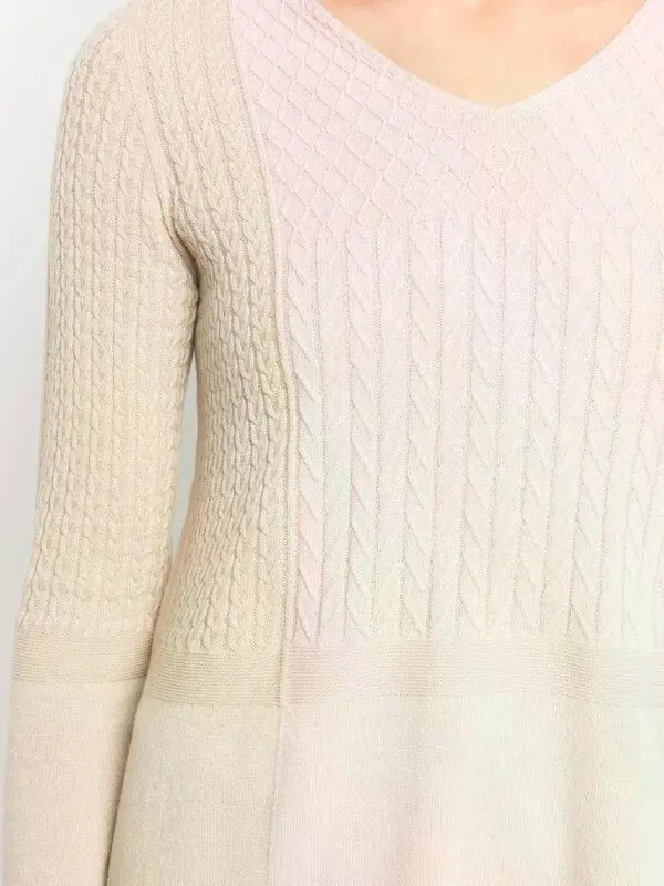 D.exterior Colour-block Cable-knit Jumper