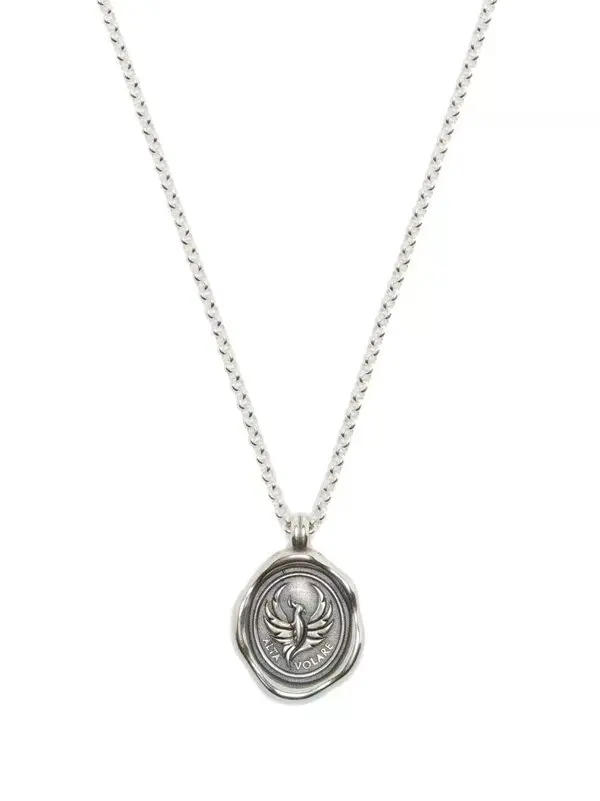 DOWER & HALL Phoenix Bird Talisman Sterling Necklace - Silver