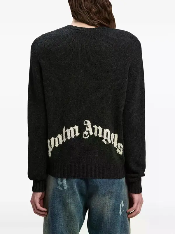 Palm Angels Curved-logo Wool Sweater