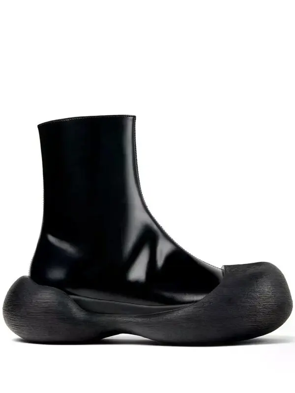 Camper Caramba Round-toe Leather Ankle Boots - Black