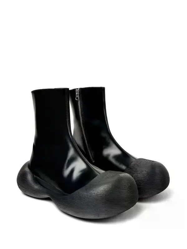 Camper Caramba Round-toe Leather Ankle Boots - Black
