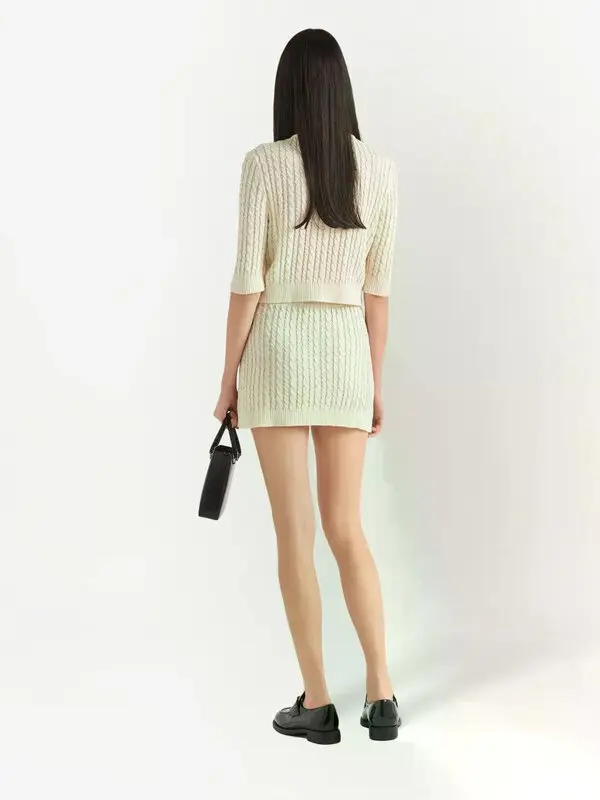 Prada Cable Knit Cotton Mini Skirt