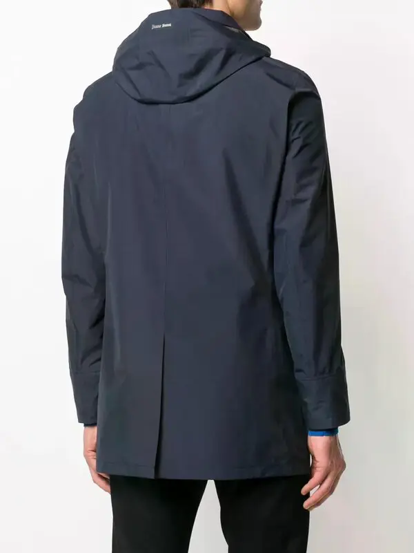 Herno Hooded Raincoat - Blue