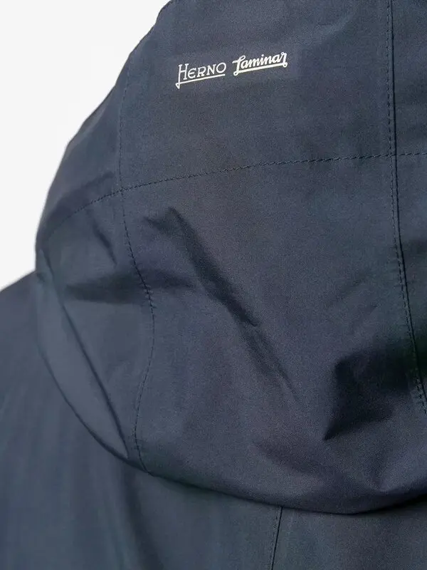 Herno Hooded Raincoat - Blue