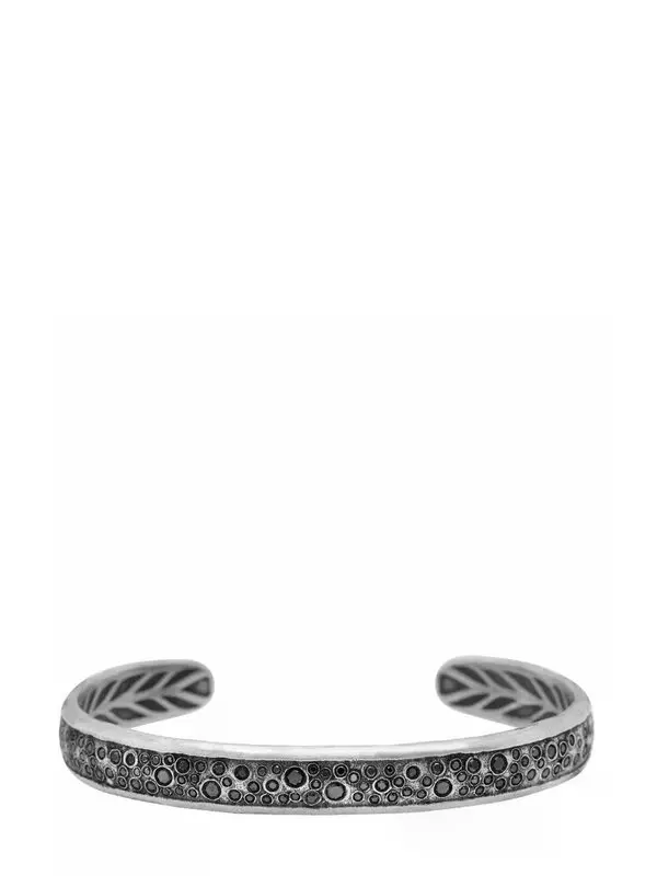 John Varvatos Sterling Black Diamond Cuff - Silver