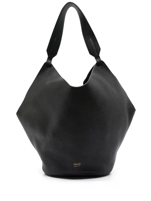 Khaite Medium Lotus Leather Tote Bag - Black