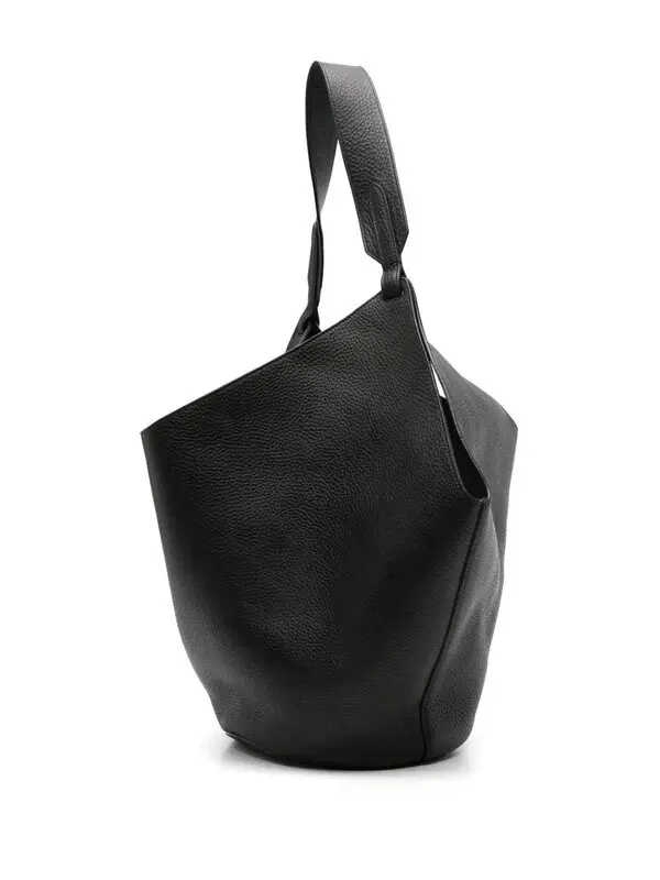 Khaite Medium Lotus Leather Tote Bag - Black