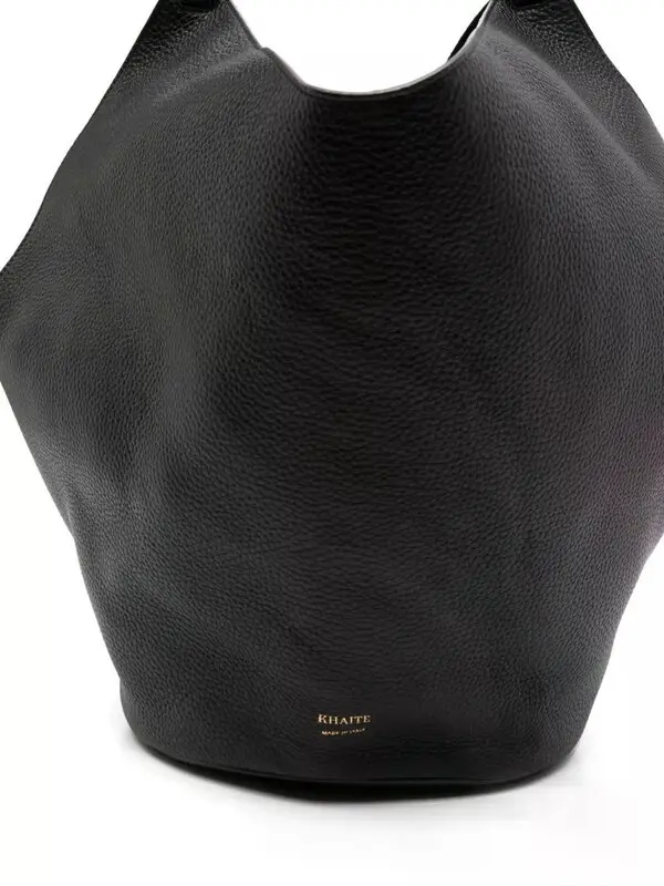 Khaite Medium Lotus Leather Tote Bag - Black