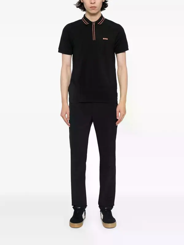 BOSS Logo-print Striped-trim Polo Shirt