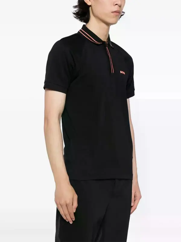 BOSS Logo-print Striped-trim Polo Shirt