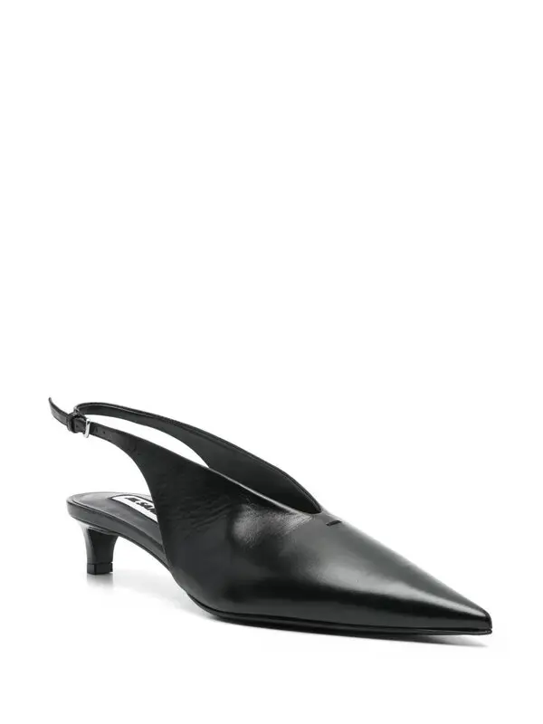 JIL SANDER 35mm Leather Pumps - Black