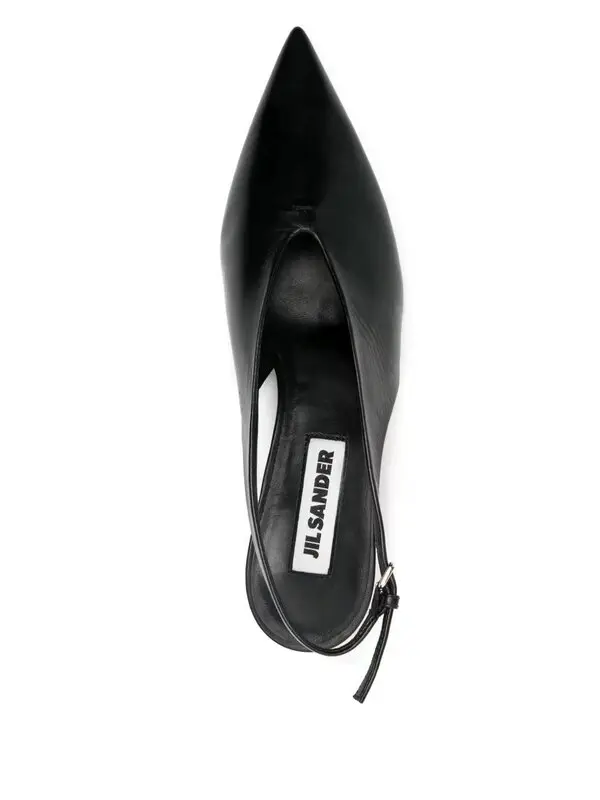 JIL SANDER 35mm Leather Pumps - Black