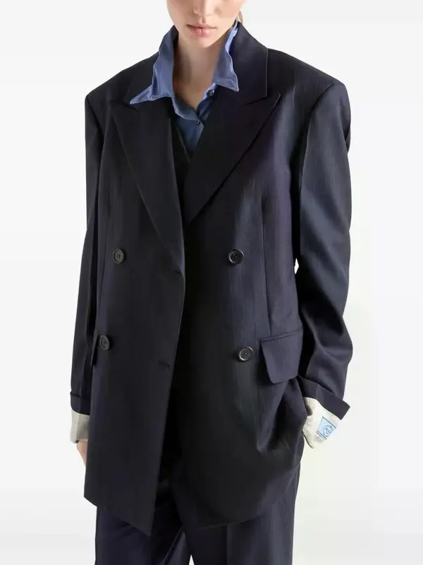 Prada Pinstriped Double-breasted Blazer