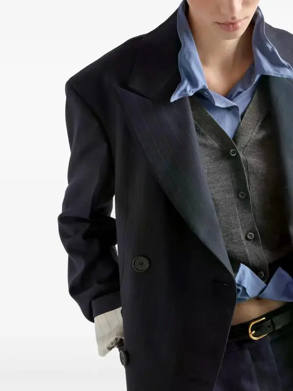 Prada Pinstriped Double-breasted Blazer