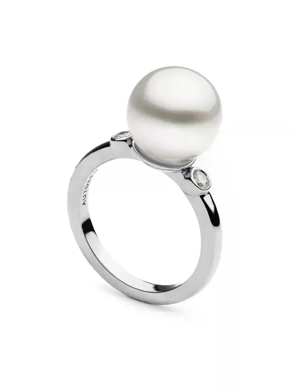 AUTORE MODA 9kt White Gold Allegra South Sea Pearl Ring - Silver
