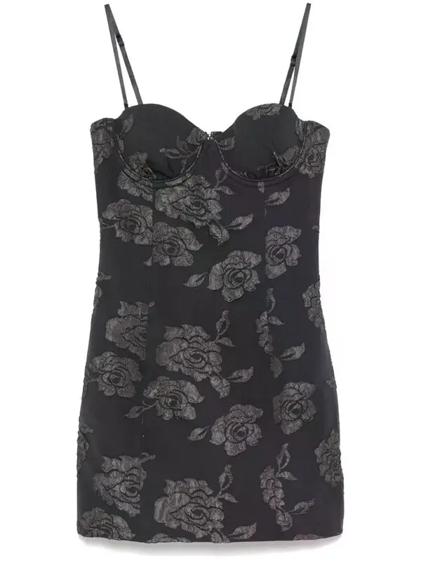 ROTATE BY BIRGER CHRISTENSEN Cloqué-effect Mini Dress - Grey