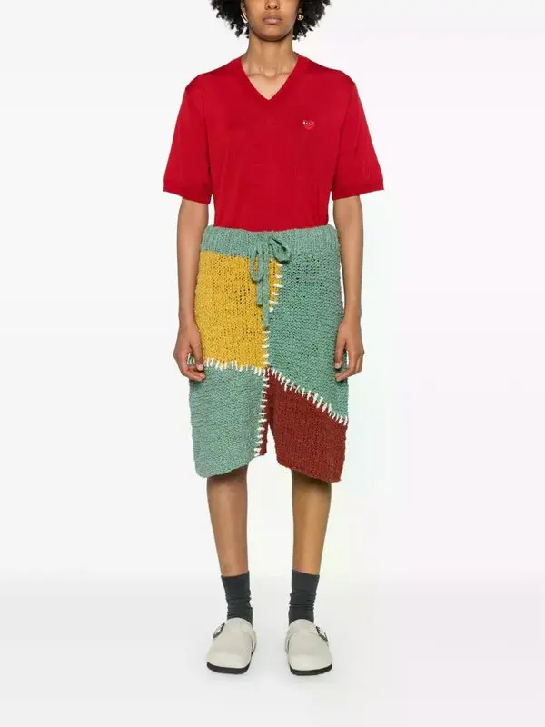 Play Comme Des Garcon Heart Patch Wool Jumper - Red
