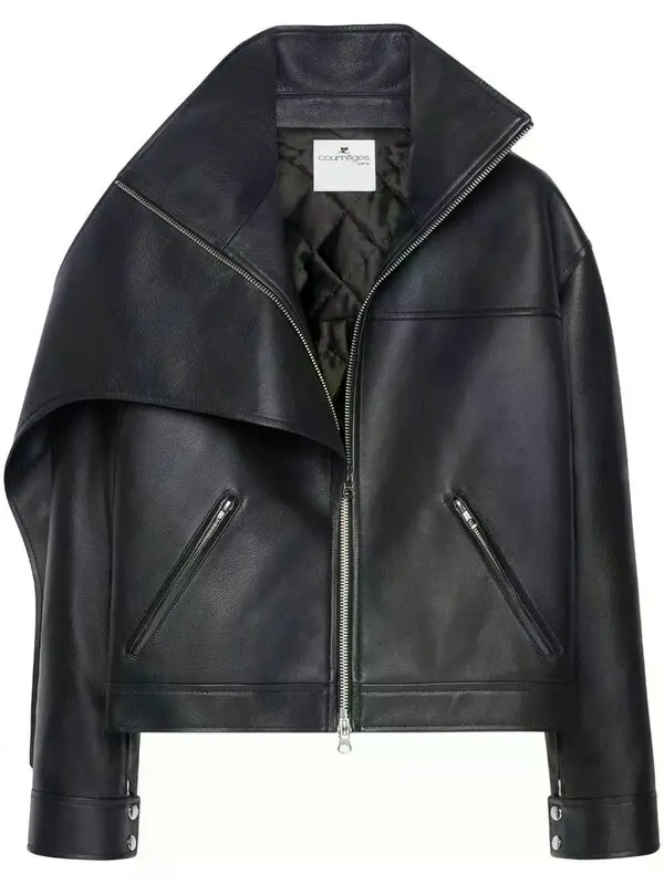 COURREGES Oversized Leather Jacket
