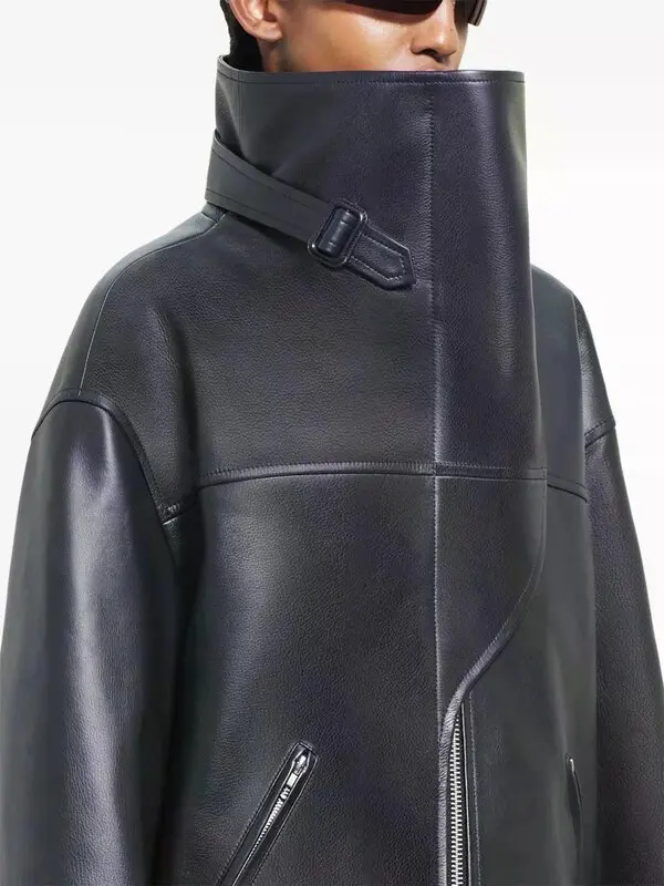 COURREGES Oversized Leather Jacket
