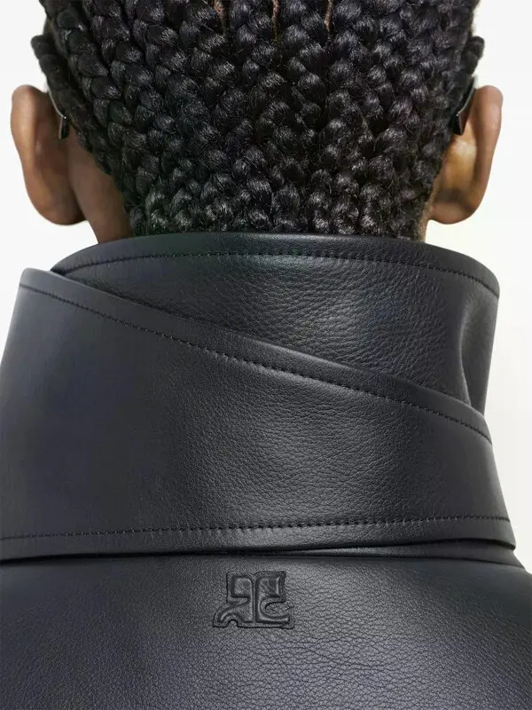 COURREGES Oversized Leather Jacket