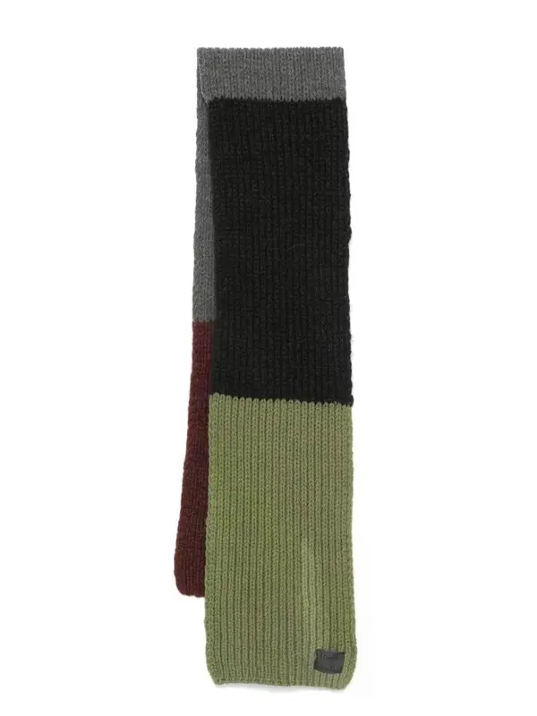 Paul Smith Colourblock Knitted Scarf - Green