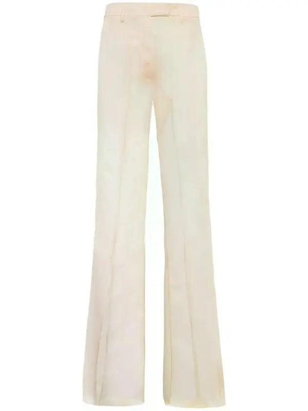 Prada Pressed-crease Organza Trousers