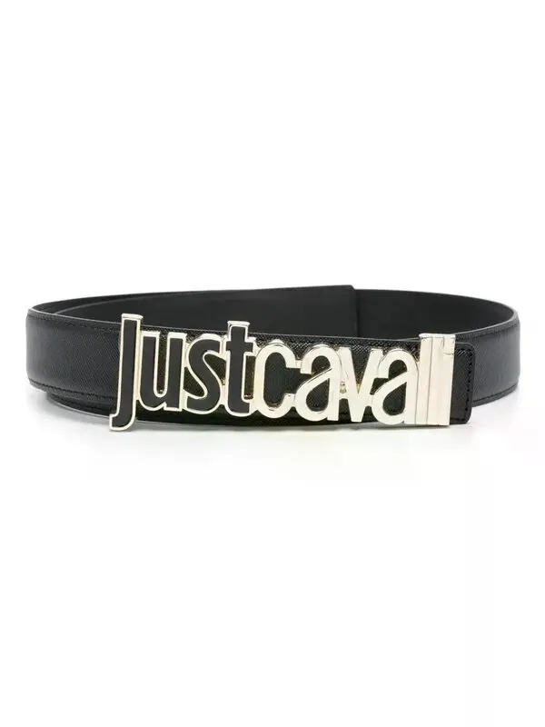 Just Cavalli Logo-lettering Leather Belt - Black