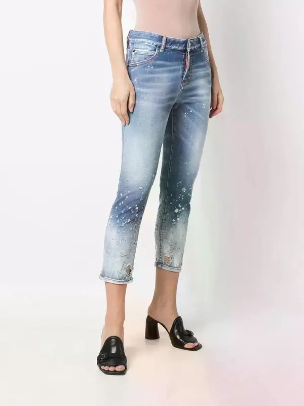 Dsquared2 Cropped Distressed-effect Skinny Jeans