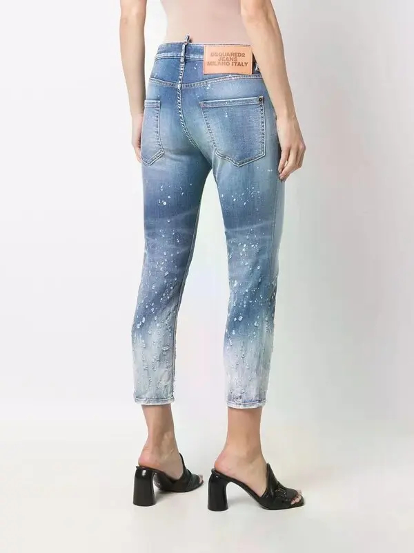 Dsquared2 Cropped Distressed-effect Skinny Jeans