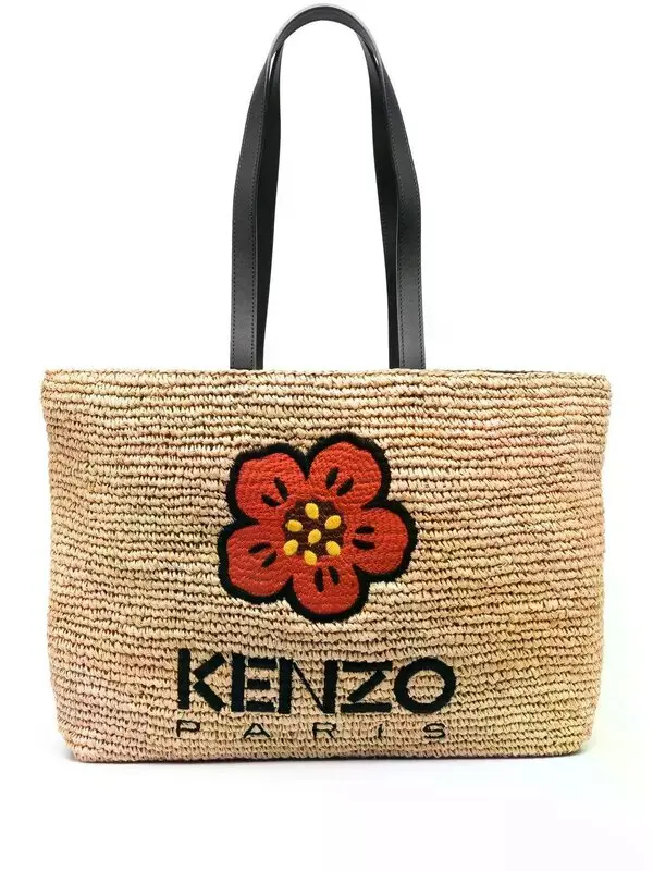 Kenzo Boke Flower Raffia Tote Bag
