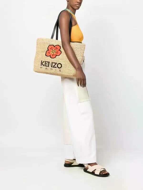 Kenzo Boke Flower Raffia Tote Bag