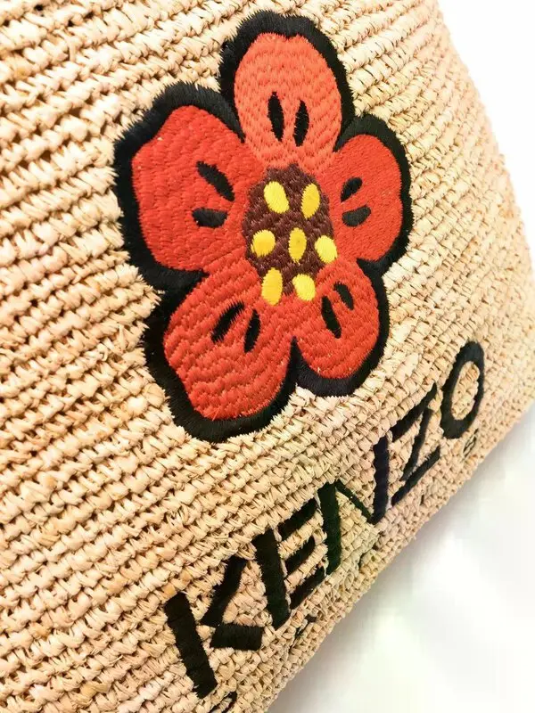 Kenzo Boke Flower Raffia Tote Bag