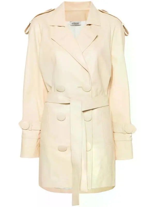 Attico Double-breasted Leather Coat