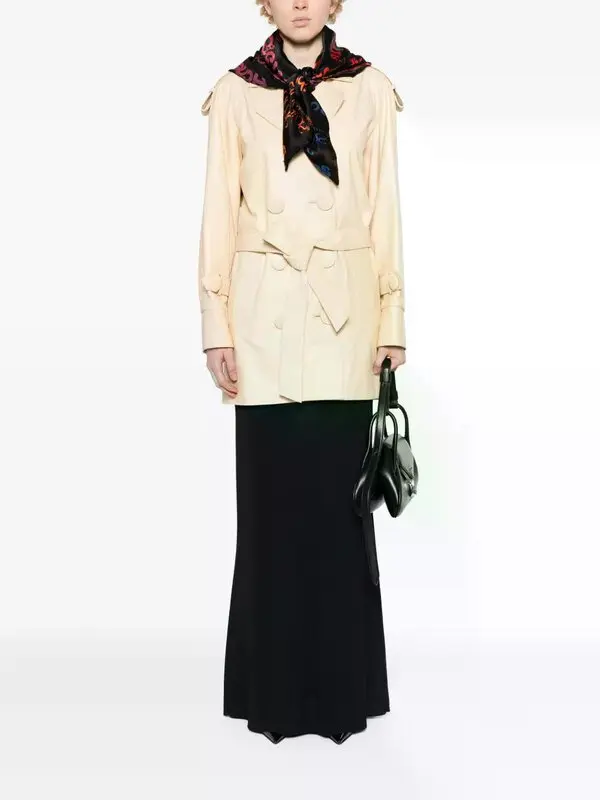 Attico Double-breasted Leather Coat