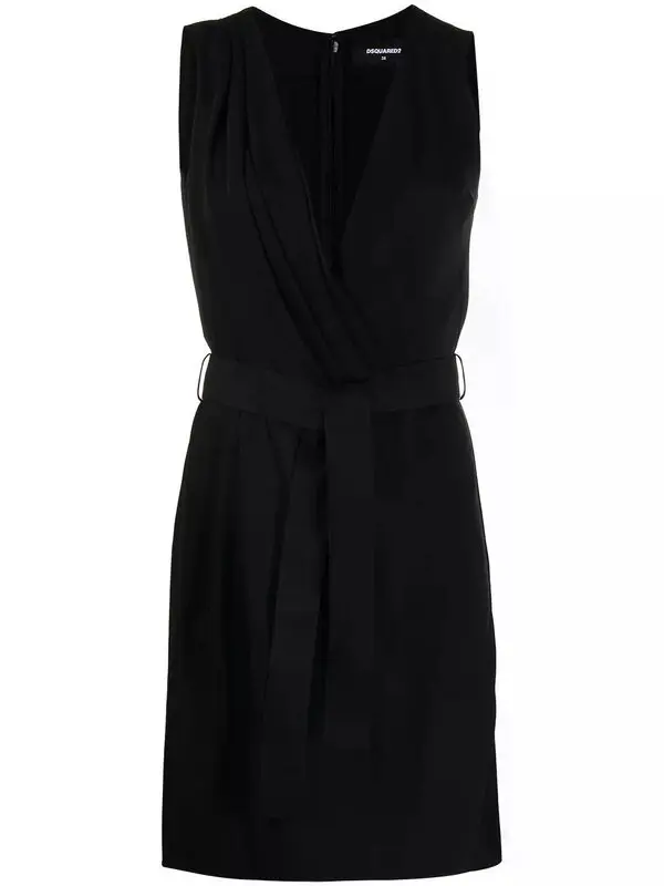 Dsquared2 Belted Silk-crepe Dress