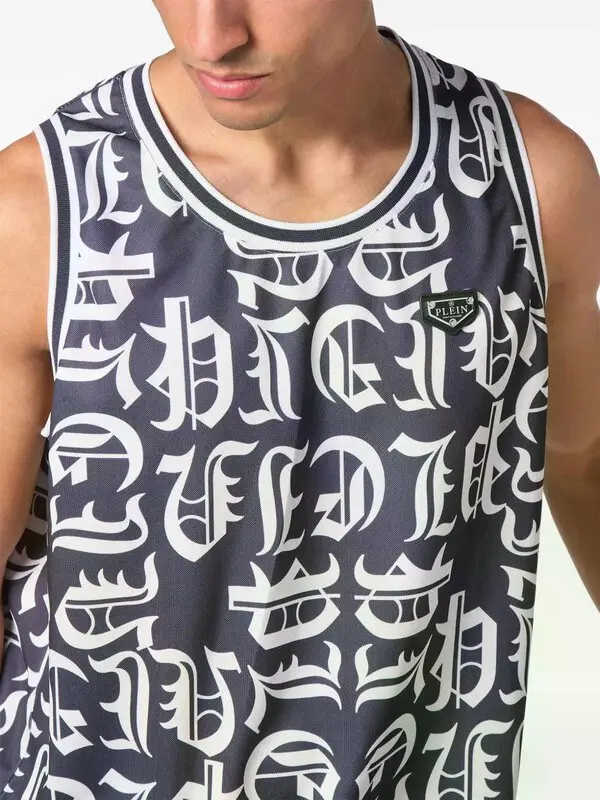 Philipp Plein All-over Logo-print Tank Top