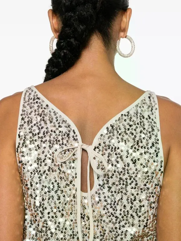 ROTATE BY BIRGER CHRISTENSEN Sequin Embellished Mesh Tank Top