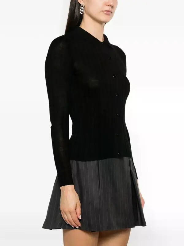 RXQUETTE Ribbed-knit Polo Cardigan