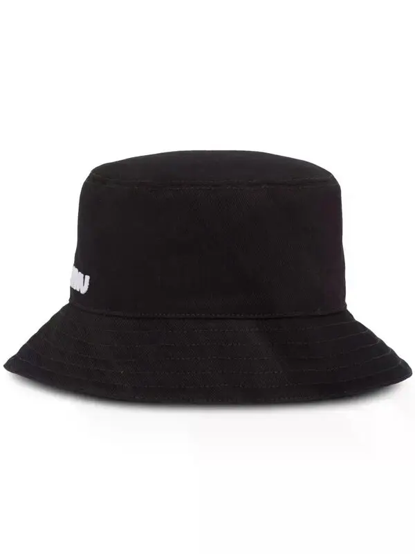 Miu Miu Logo Bucket Hat - Black