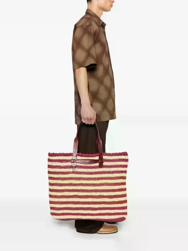 Dolce & Gabbana Striped Raffia Tote Bag