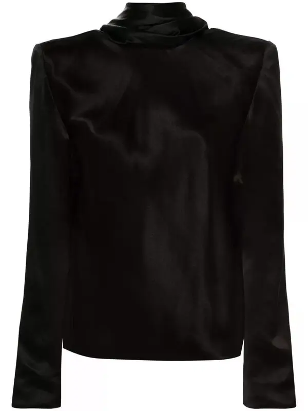 Saint Laurent Draped-detailing Blouse - Black
