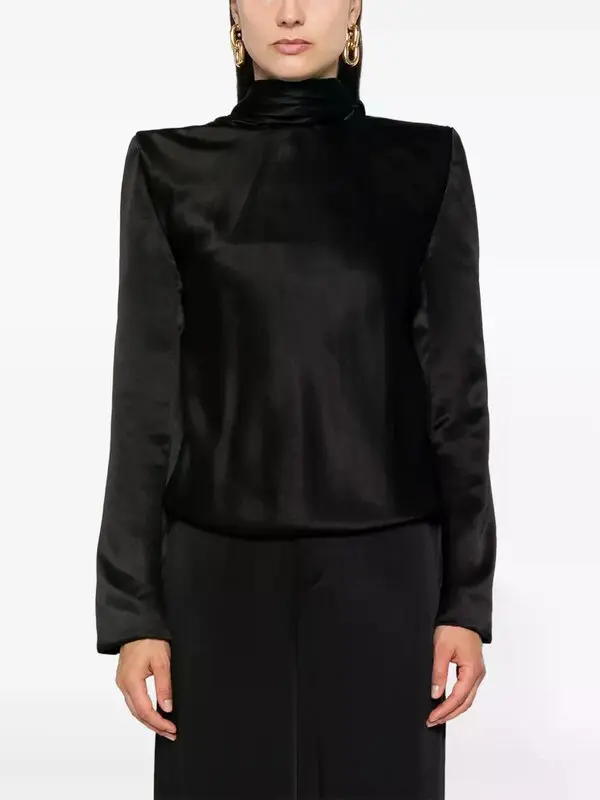 Saint Laurent Draped-detailing Blouse - Black