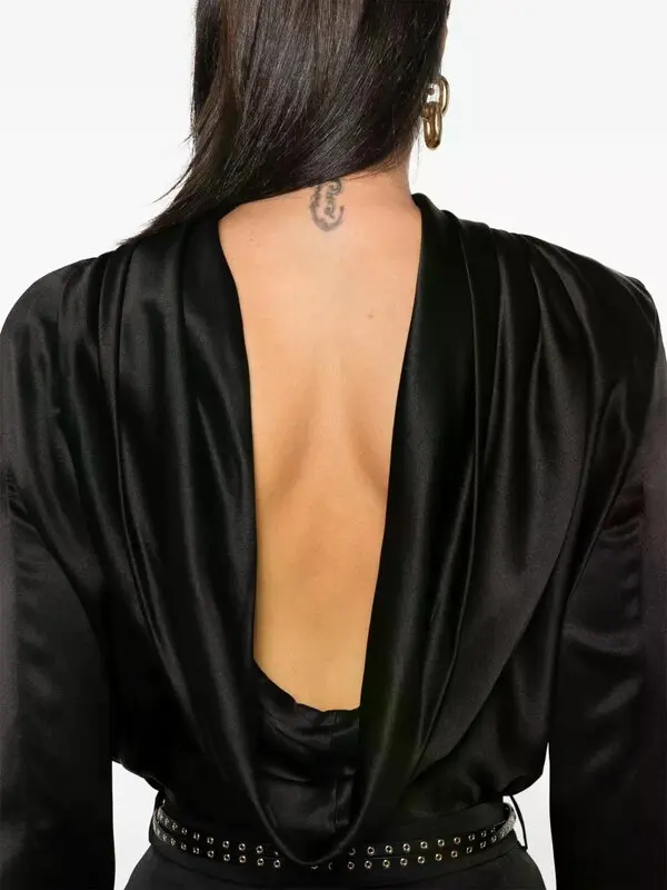 Saint Laurent Draped-detailing Blouse - Black