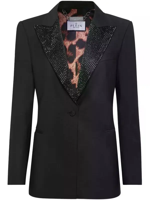 Philipp Plein Skull Embellished Blazer - Black